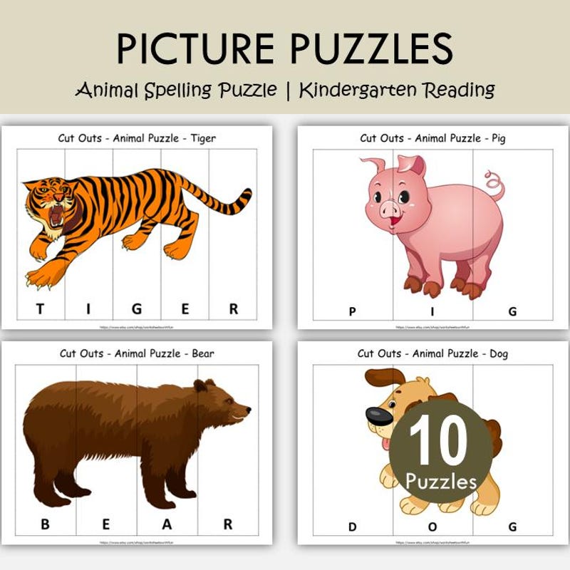 Alphabet Animal Puzzle - Etsy