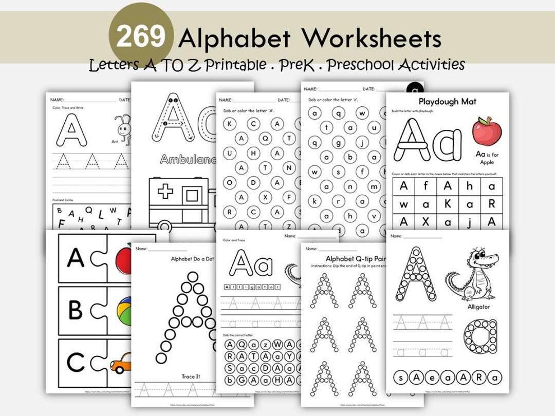 Alphabet Worksheets Bundle Printable | ABC Activities for Kids ...