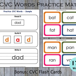 Phonics Worksheets CVC Short Vowels sentence Building kindergarten ...