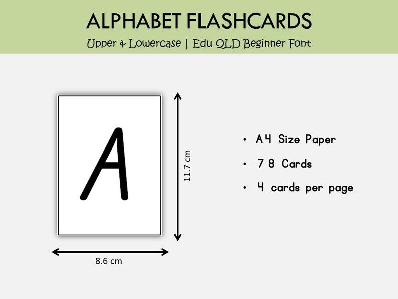 Alphabet Flashcards Printable A-Z | Uppercase Lowercase Letter Cards ...
