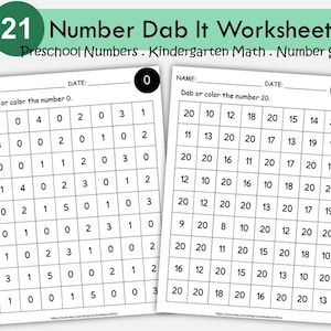 20 Printable Numbers 1-20 Dab It Worksheets. Preschool-kindergarten ...