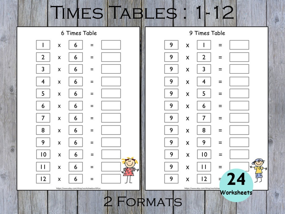 Times Tables Practice Sheets 112, Multiplication Facts Tests Worksheets ...
