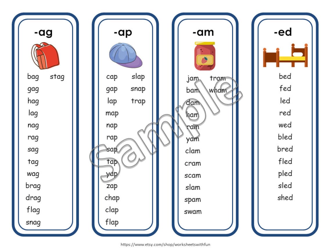 Learn to Read CVC Words, Phonics Cards Printable, Kindergarten Reading ...