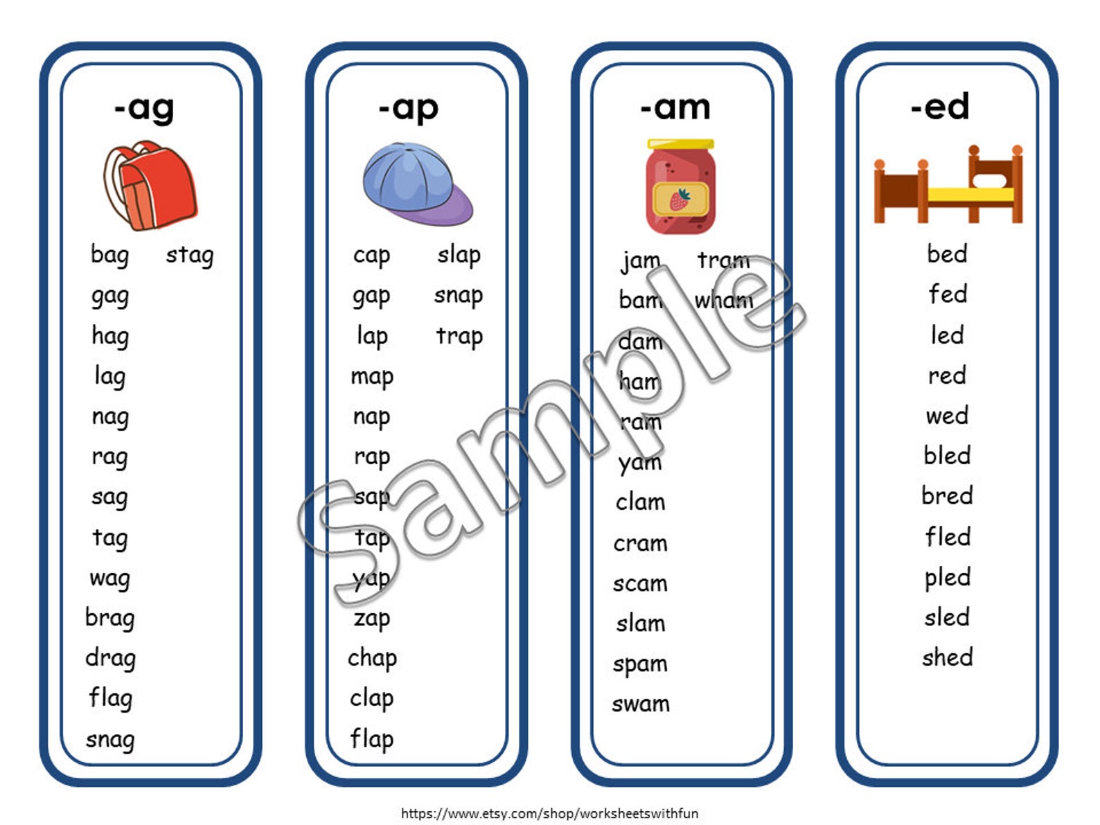 Learn to Read CVC Words, Phonics Cards Printable, Kindergarten Reading ...