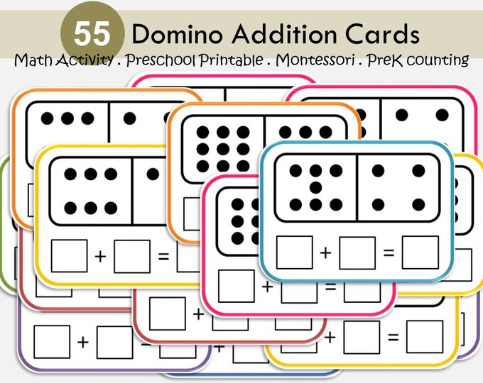 Printable Dominoes Game for Kids, Learn Math, Counting Game, Homeschool ...