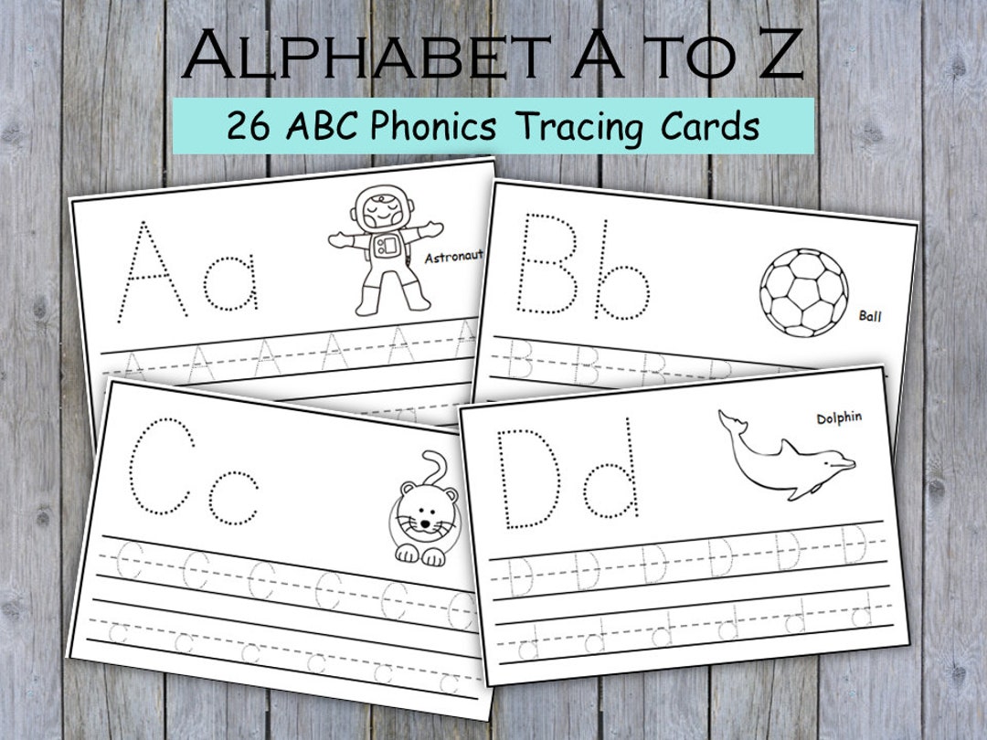 26 ABC Phonics Tracing Cards, Alphabet Tracing Cards, Preschool ...