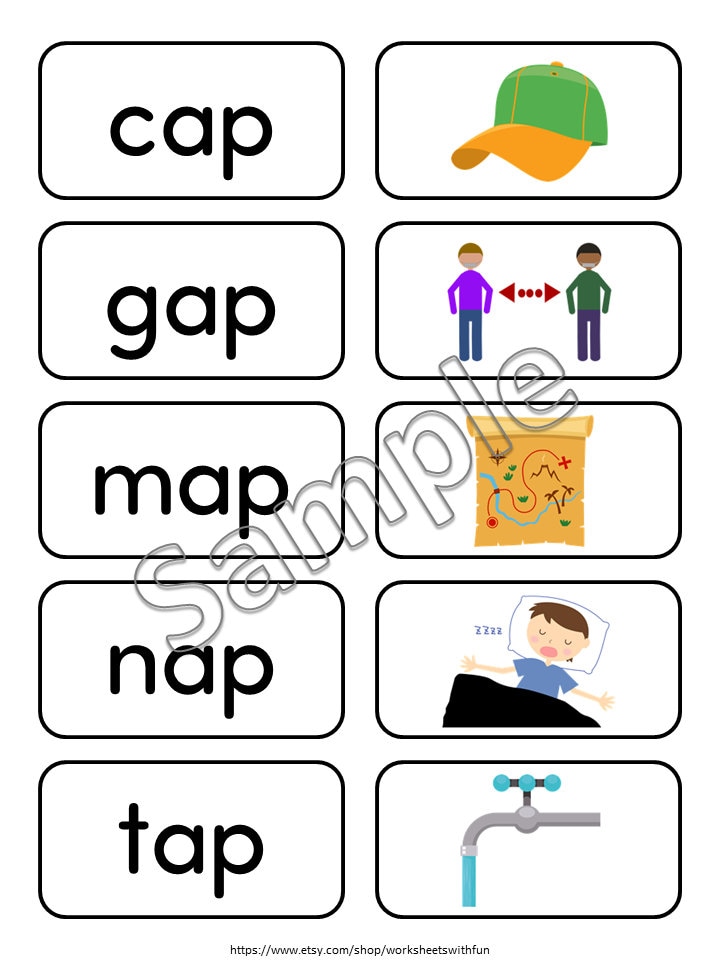 CVC Words Reading Printable | Montessori Phonics Cards | Kindergarten ...