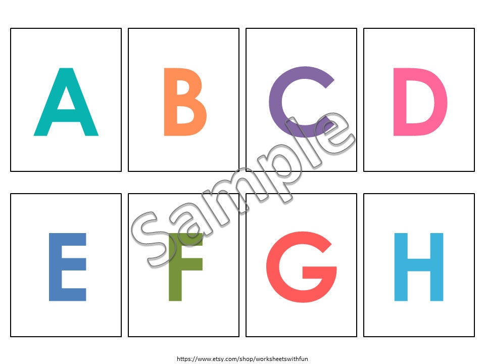 Alphabet Flashcards Printable, ABC Cards, Uppercase Lowercase Letters ...