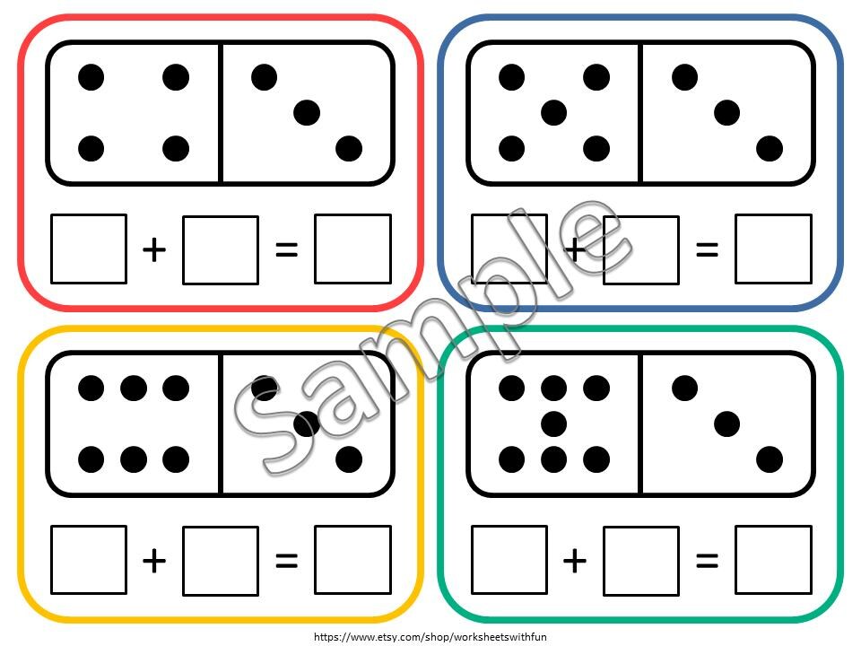 Domino Addition Cards Printable | Addition Practice for Kids ...