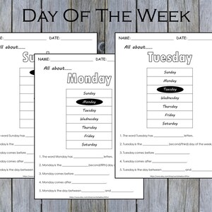 Days of the Week Worksheet Printable, Kindergarten Curriculum, Math ...