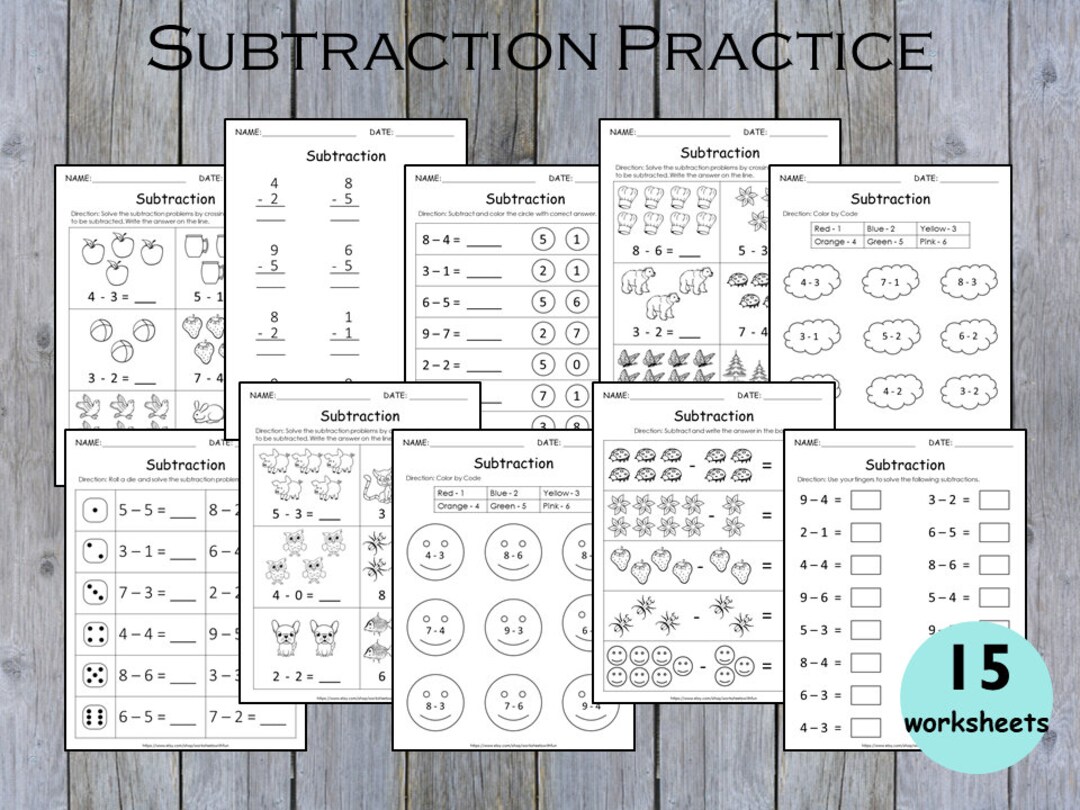 Subtraction Worksheets, Kindergarten Curriculum, Math Workbook, Basic ...