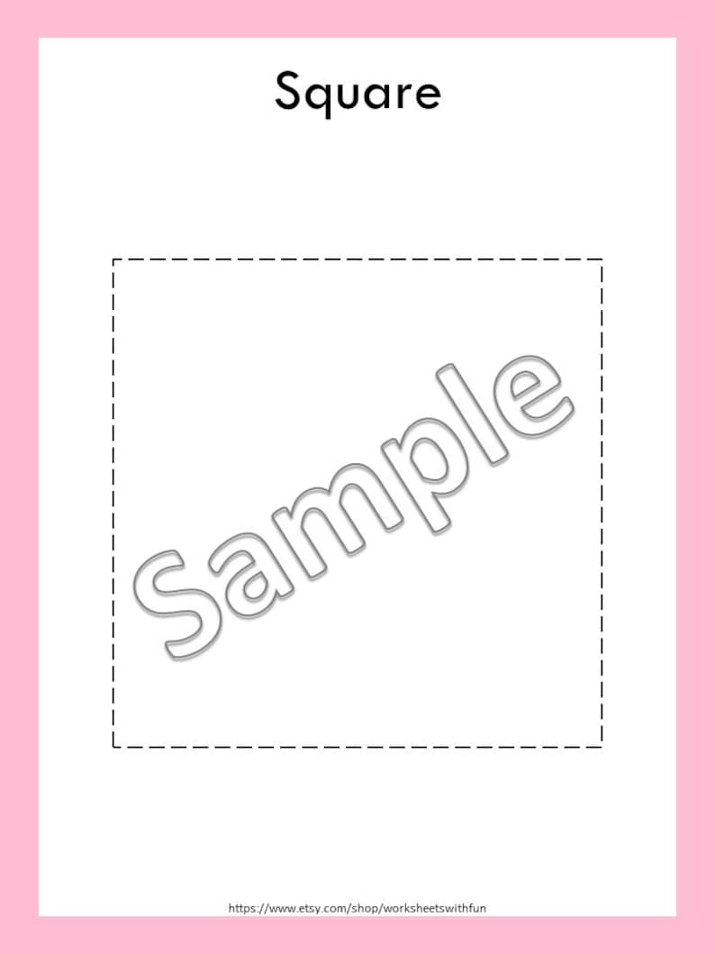 2D Shapes Tracing Worksheets: Preschool Kindergarten Printable (PDF ...