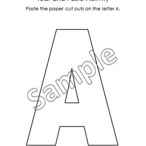 Alphabet Tear and Paste Worksheets: A-Z Fine Motor Activity (printable ...