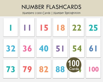 Number Cards, Numbers 1-100, Education Printables, Number Printable ...