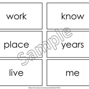 100 Printable Fry's Second Hundred Sight Word Flashcards - Grade 1 ...