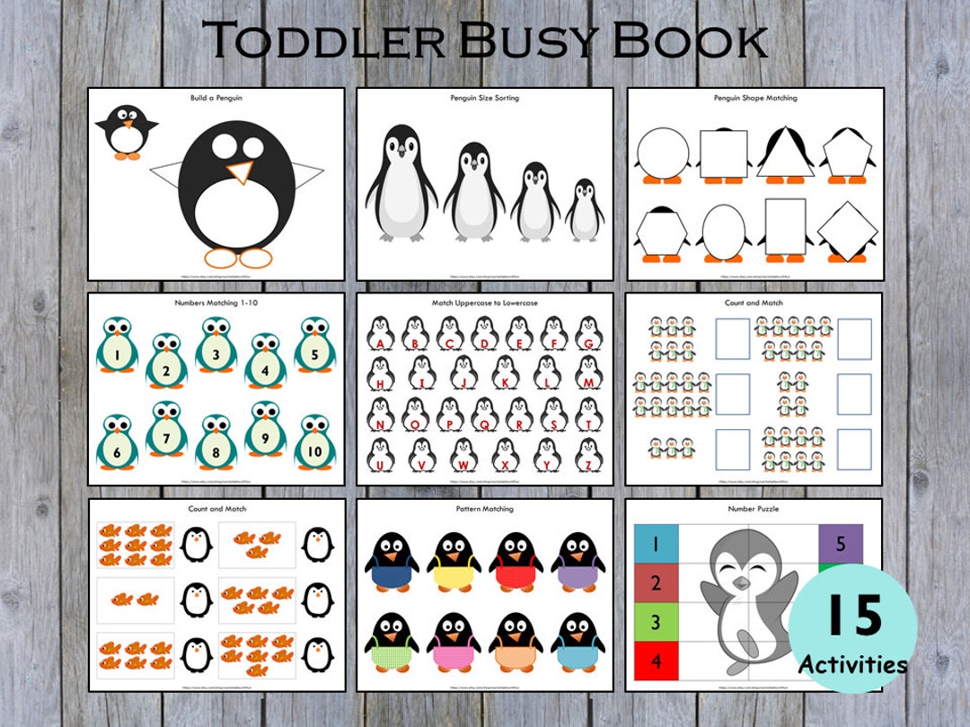 Toddler Busy Book Penguin Theme Printable, Kindergarten Busy Binder ...