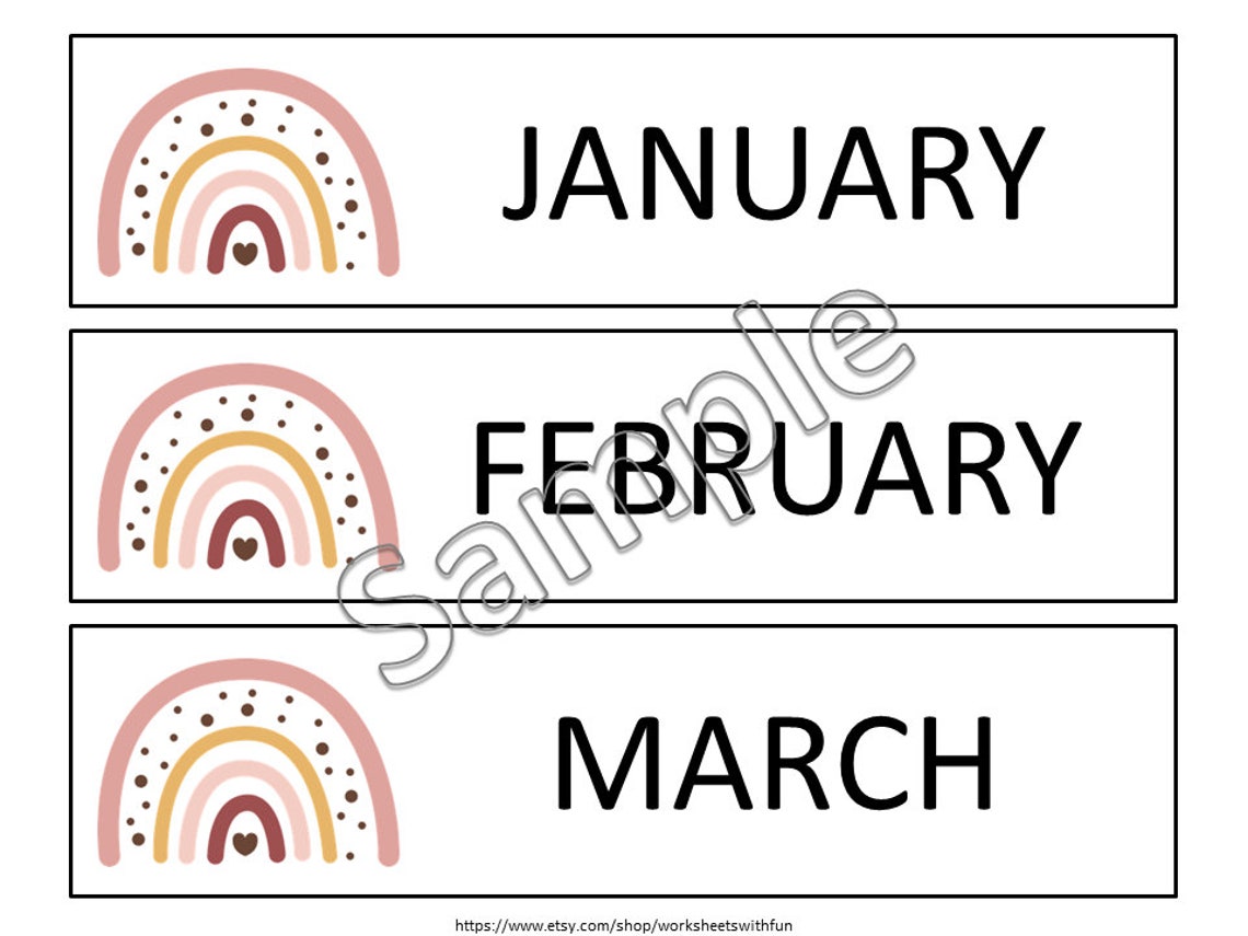 Days and Months Flashcards: Preschool Printable (PDF) - Etsy
