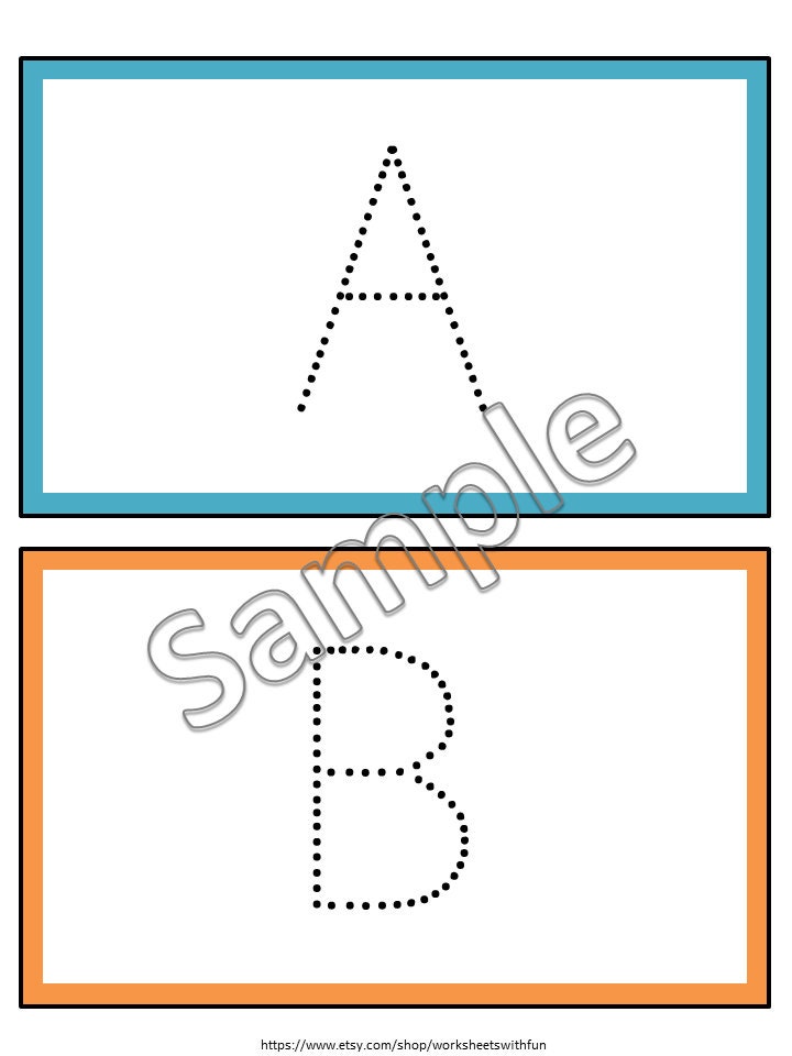 Uppercase Alphabet Tracing Cards Printable, ABC Tracing Flash Cards ...