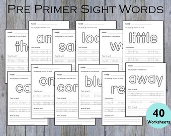 Sight Words Worksheets Printable Fry Second 100 Words Work - Etsy