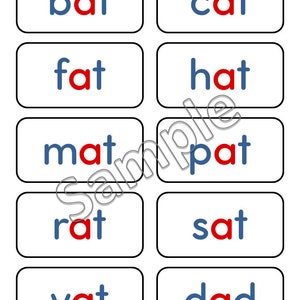 Phonics, CVC Word Flashcards, Consonant Vowel Consonant, Spelling & Reading Phonics Printable ...