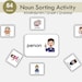 Noun Sorting, Nouns Flashcards, Matching and Grouping Activity, Noun ...