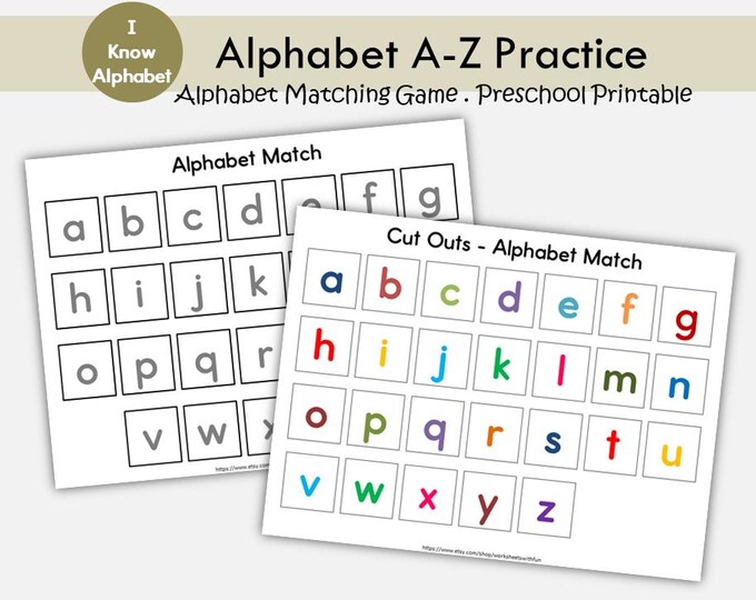 Letter Matching Printable Activity. Alphabet Recognition Game for ...