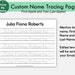 Personalized Name Tracing Worksheet: Handwriting Practice (digital ...