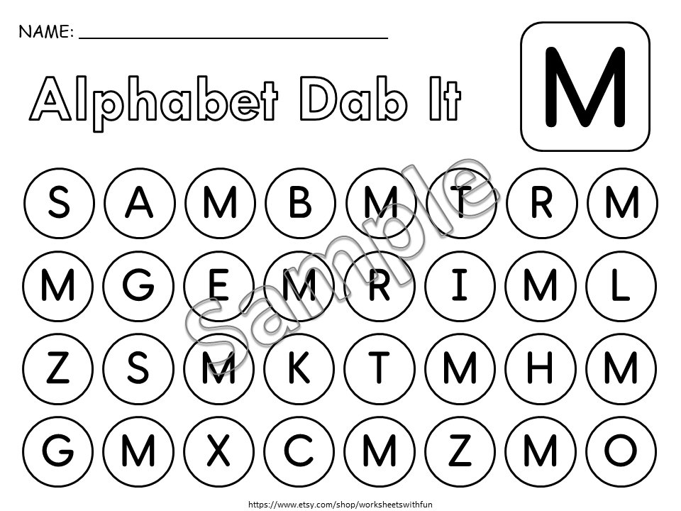 26 Printable Alphabet Uppercase Dab It Worksheets, Preschool ...