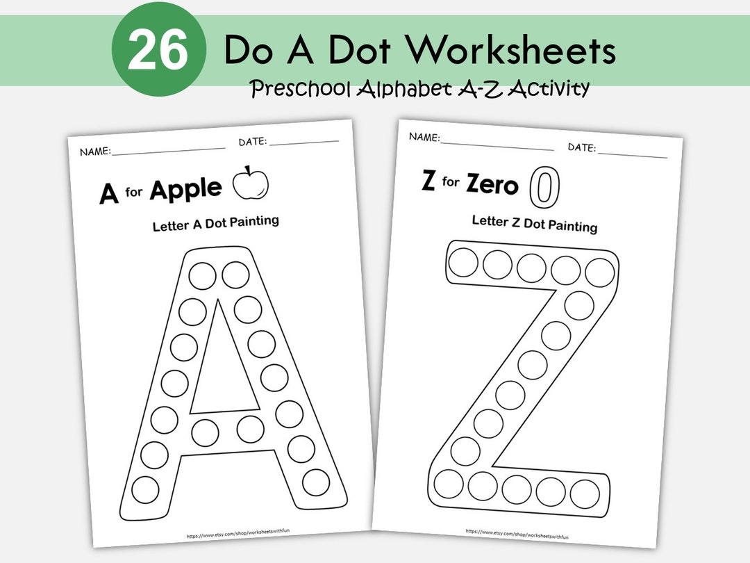 Do-a-dot Alphabet Printable Worksheets, 26 Dab It Activity Sheets for ...