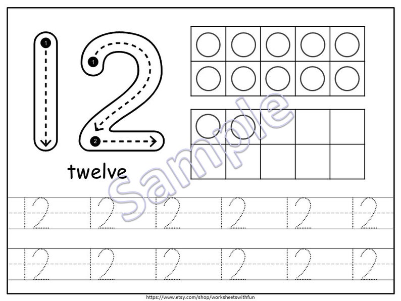 Number Tracing Worksheets 1-20 | Play Dough Number Mats | Ten Frame ...