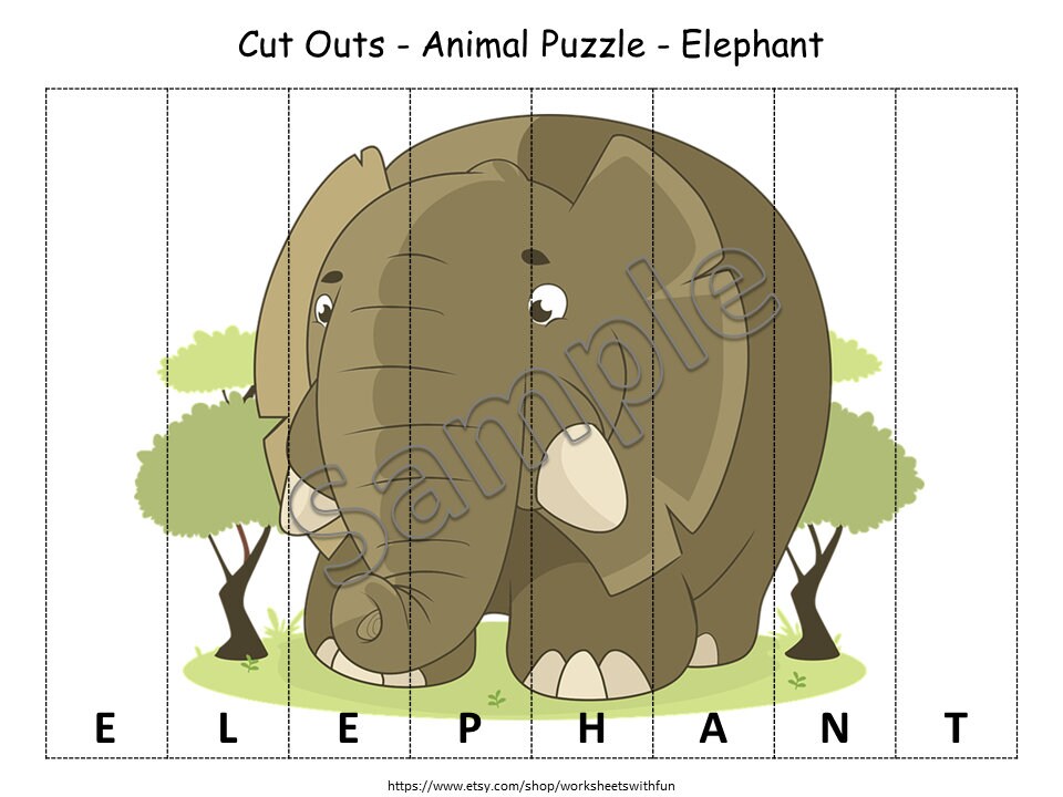 Animal Name Puzzles Printable | Preschool Alphabet & Spelling Matching ...