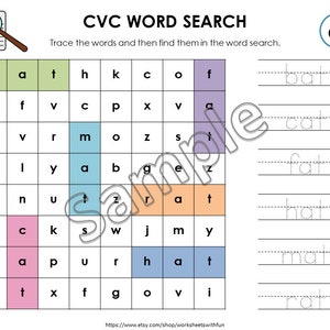 CVC Words Worksheets, CVC Word Search, Phonics Book, Learn to Read ...