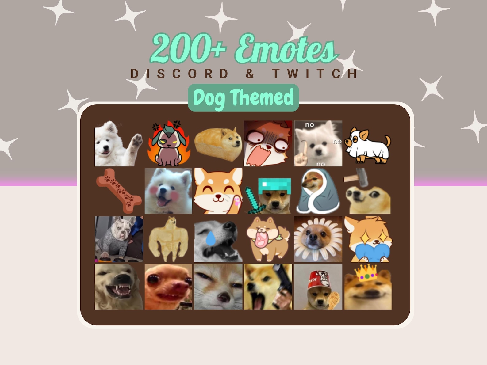 200+ Dog Emotes Pack | for Discord and Twitch | Includes Handmade ...