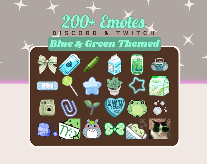 200 LIGHT BLUE EMOTES Pack | for Discord and Twitch | Cute & Kawaii ...