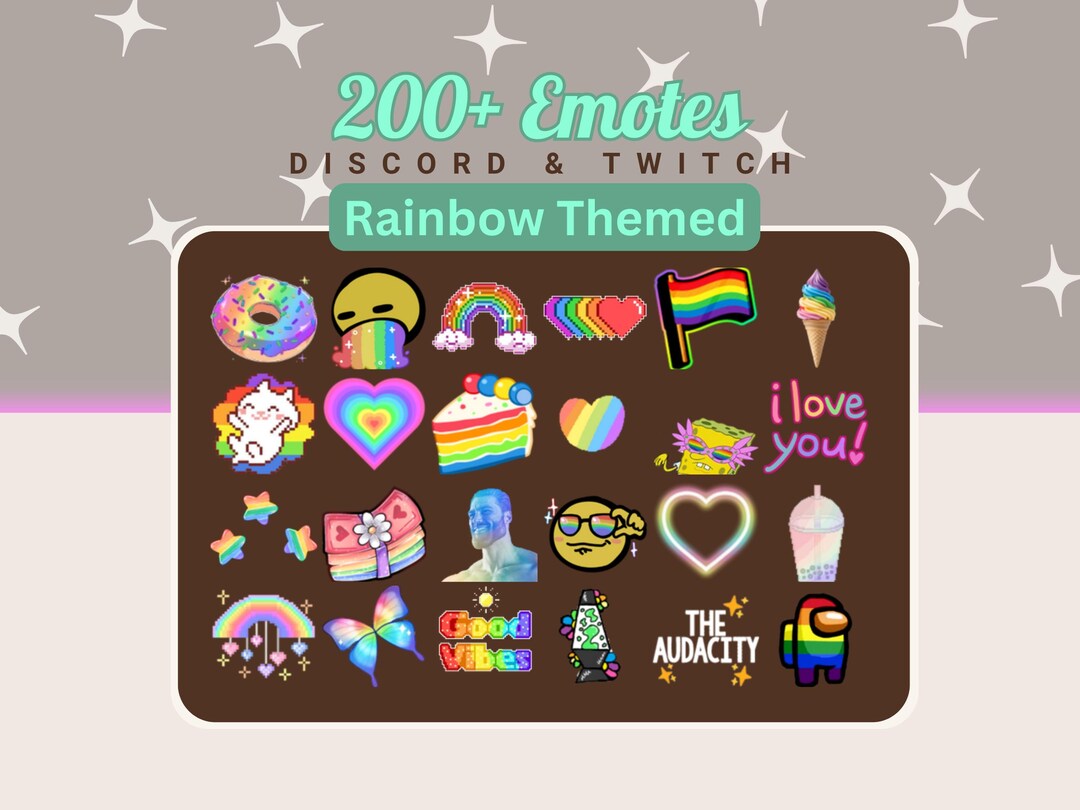 200+ Rainbow Emotes Pack | for Discord and Twitch | Includes Handmade ...