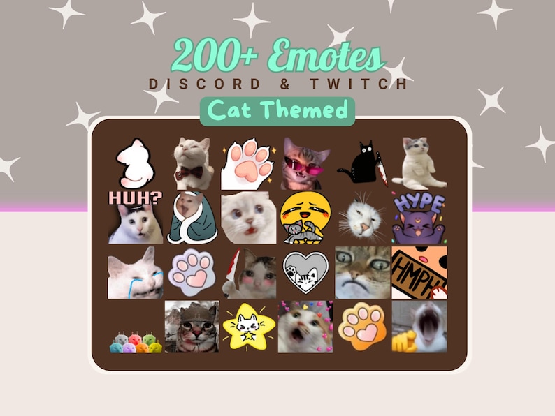 200+ Cat Emotes Pack | for Discord and Twitch | Includes Handmade ...