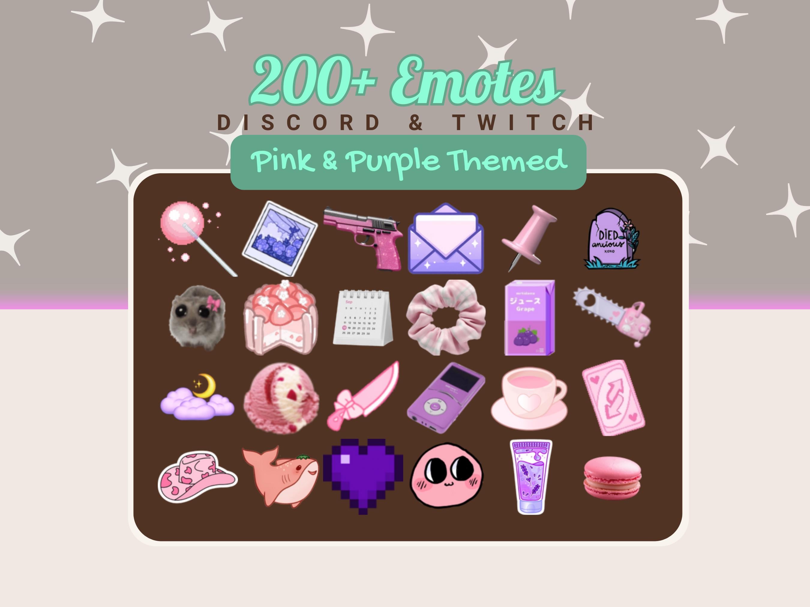 200+ Pink and Purple Emotes Pack | for Discord and Twitch | Includes ...