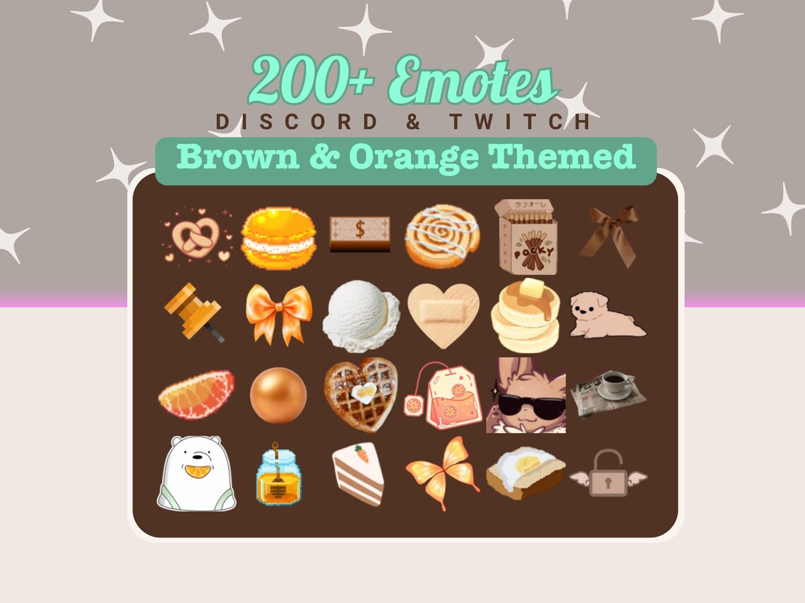 200+ Brown and Orange Emotes Pack | for Discord and Twitch | Includes ...