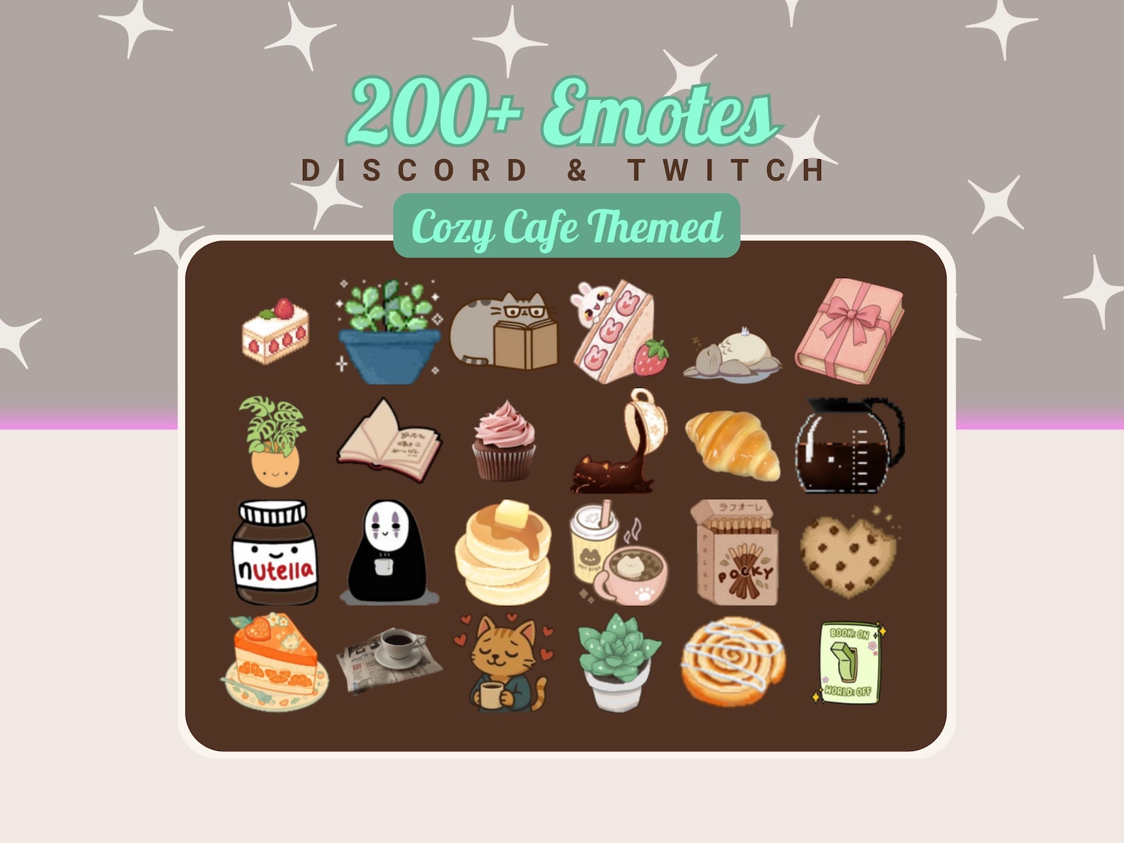 200+ Cute Cozy Cafe Emotes Pack | for Discord and Twitch | Includes ...