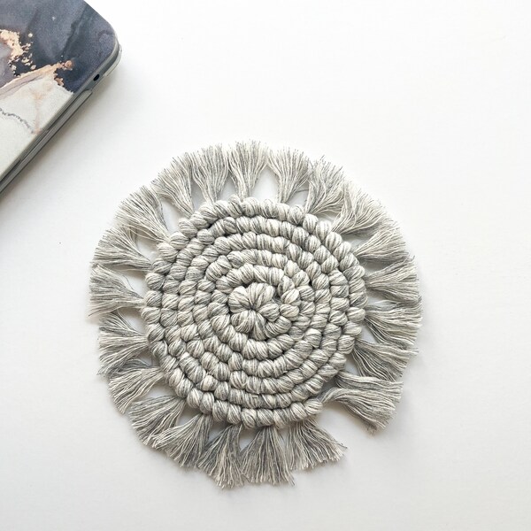Macrame Coaster - Etsy