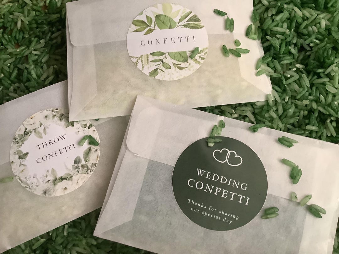 50 Forest Green White Wedding Confetti Throws Biodegradable Traditional ...