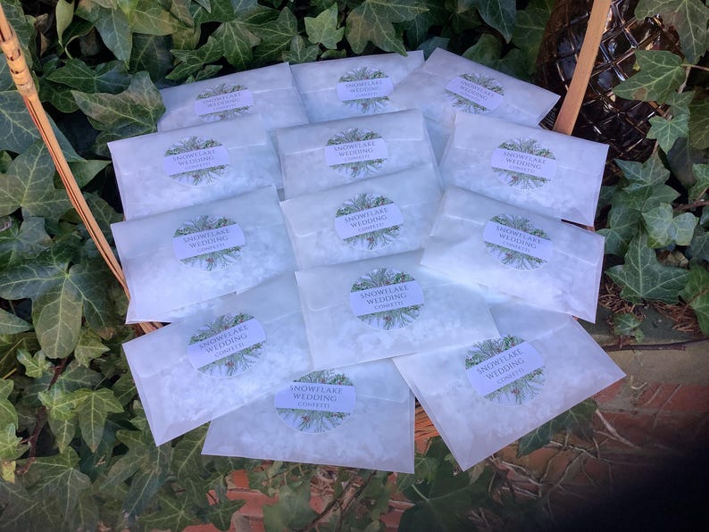 100 Bags White Snow Wedding Confetti Throws/biodegradable Glassine Bags ...