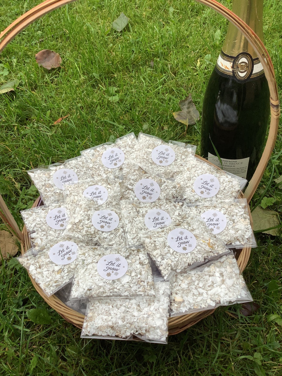 100 Bags Gold White Wedding Confetti Pla Recyclable White Flakes With ...