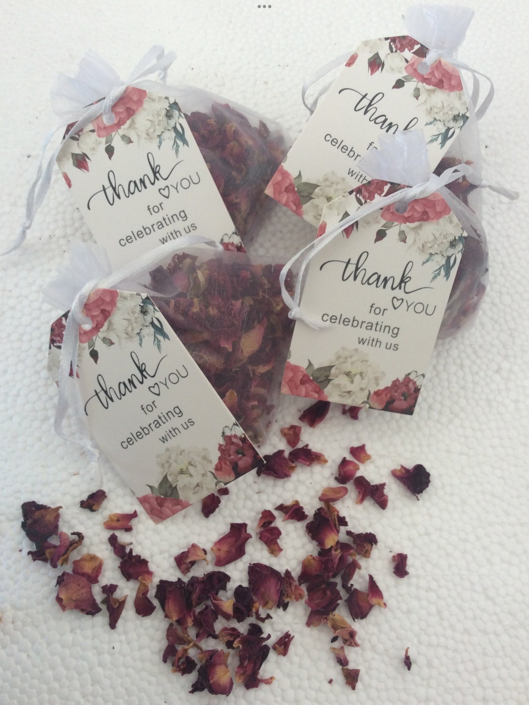100 Pink or Ivory Cream Wedding Confetti Throws in Organza Bags With ...