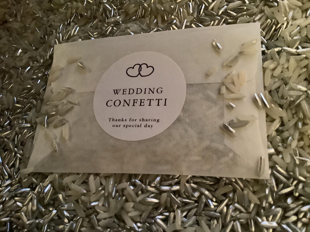 100 Biodegradable Silver White Wedding Confetti Throws TRADITIONAL RICE ...