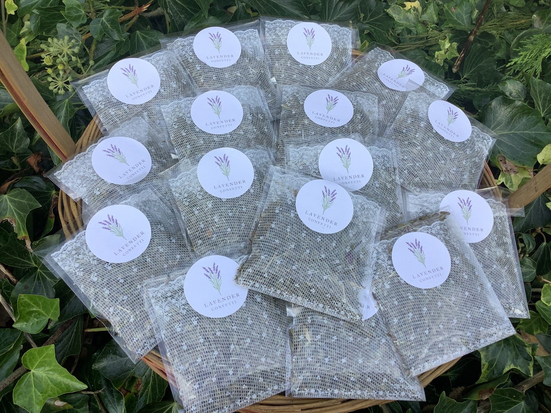 100 Lavender Wedding Confetti Sachets-biodegradable Dried Lavender ...