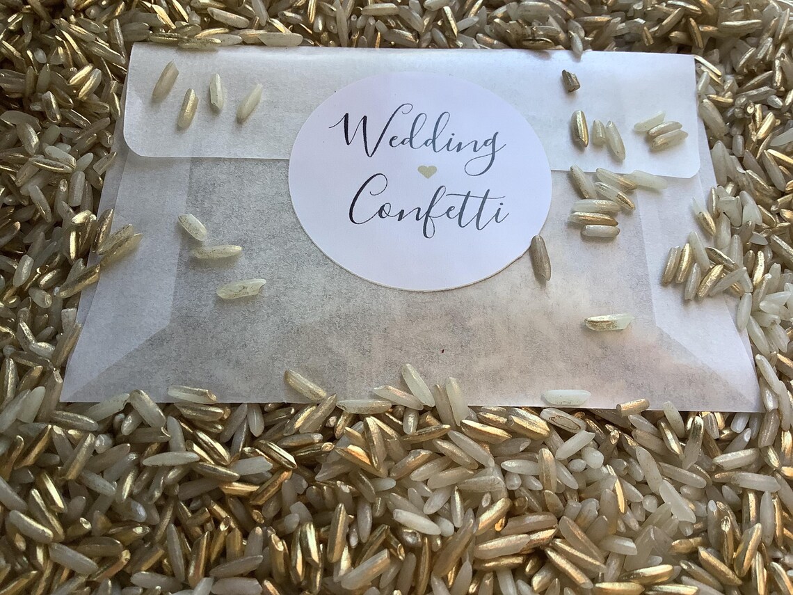 50 Gold White Wedding Confetti Throws Biodegradable Traditional ITALIAN ...