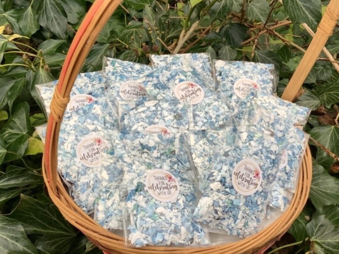 50 Blue White Bags Wedding Confetti Throws-blue White Flake Composed ...