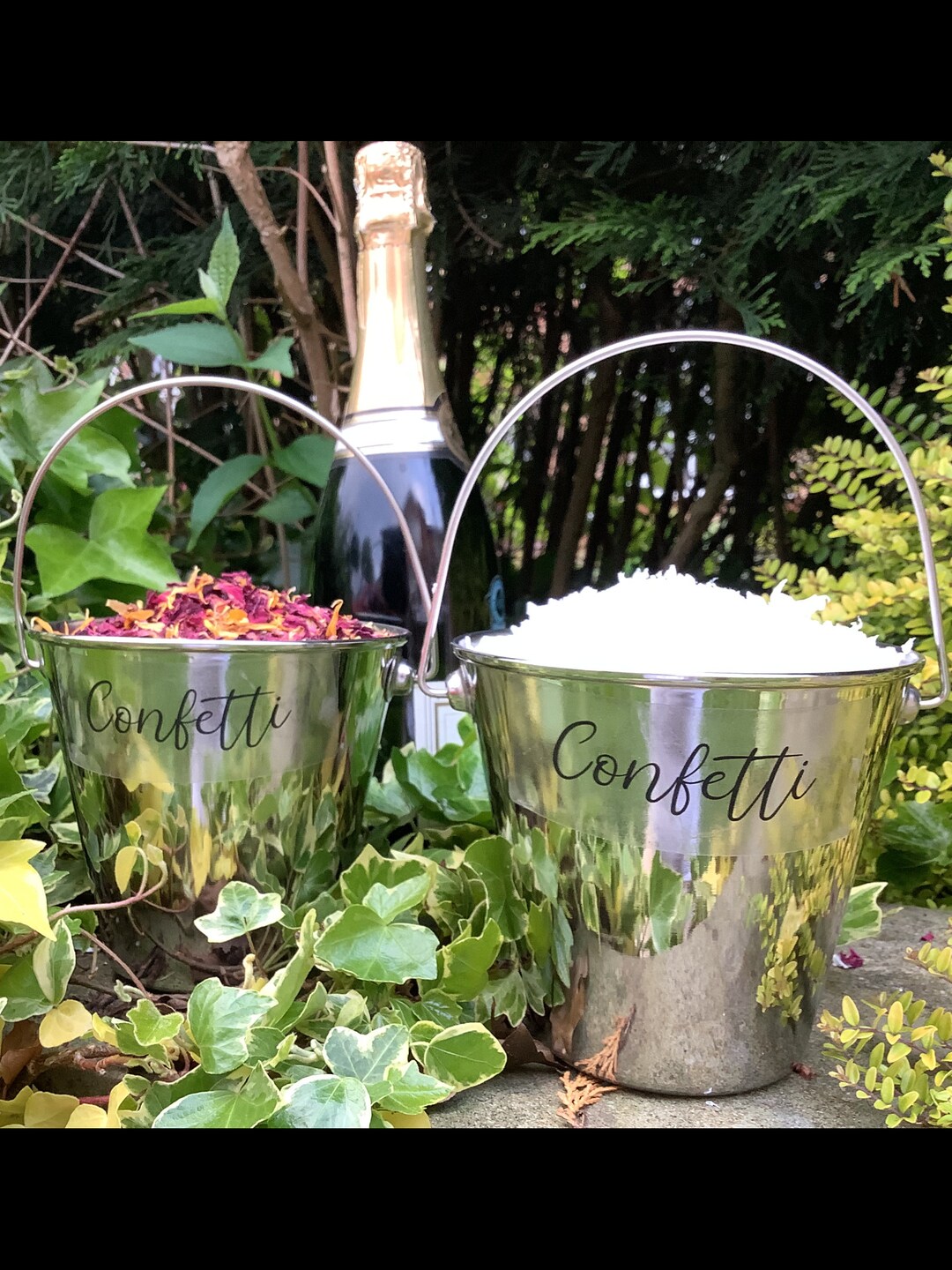 2 X EMPTY Wedding Confetti Pails high Quality Stainless Steel With ...
