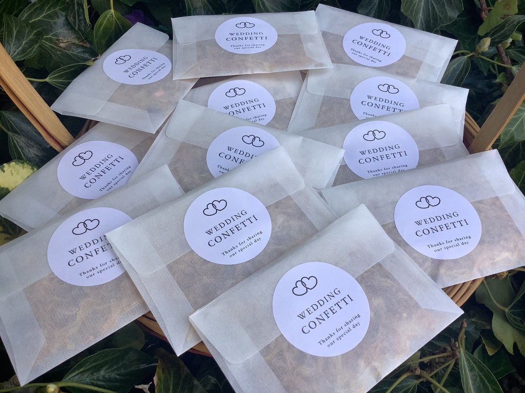 100 White Packets Wedding Confetti Throws - Biodegradable Dried ...